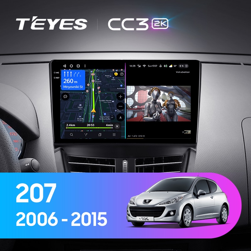 Штатная магнитола Teyes CC3 2k 6+128 Gb Peugeot 207 2006-2015 ᐉ купить ...